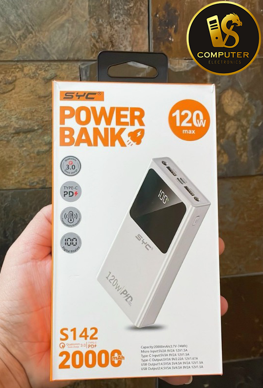 Cục sạc power bank 20000mah, SYC S142 Thủ Đức- Sạc nhanh.