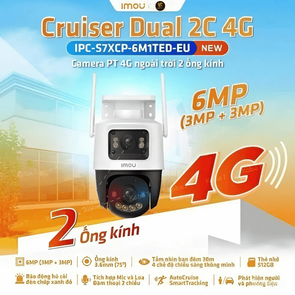 IMOU Cruiser Dual 2C 4G, 6MP – Camera PT 4G Ngoài Trời (IPC-S7XCP ...